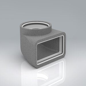 220 x 90 X 125MM Thermal duct plenum c/w duct to fitting connector(2 ...