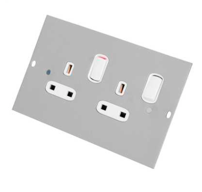 Electrak 13A 2 Gang Double Switched Socket for Floor Box – westcoastmep