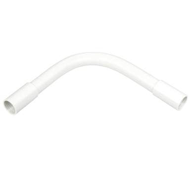 20mm PVC Heavy Gauge Normal Bend fitted with 2 Couplers White ...