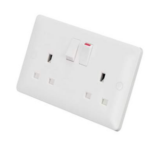 MK Base 13A DP 2 Gang Switched Socket White – westcoastmep